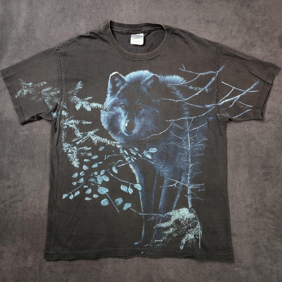 Hanes | Shirts | Vintage Wolf Shirt Mens Large Black Hanes Beefyt ...